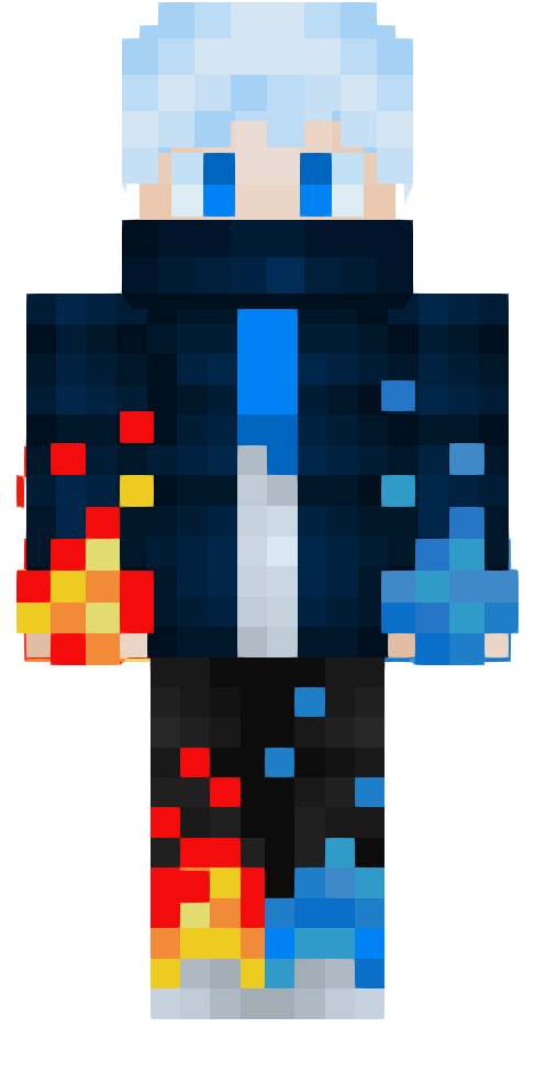 Fire & Water Boy Classic Minecraft Skin